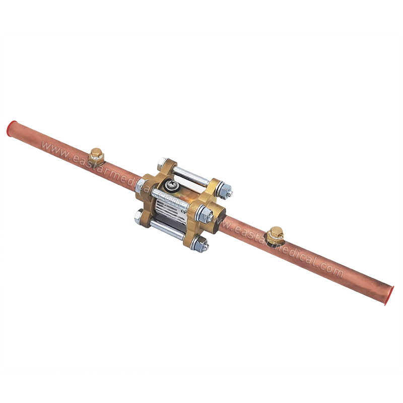 Medical Gas Check Valve with Extensions & Two Gauge Ports