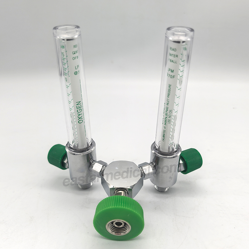 Two outleds Medical oxygen Gas Intake Device Medical air Gas Flowmete ...