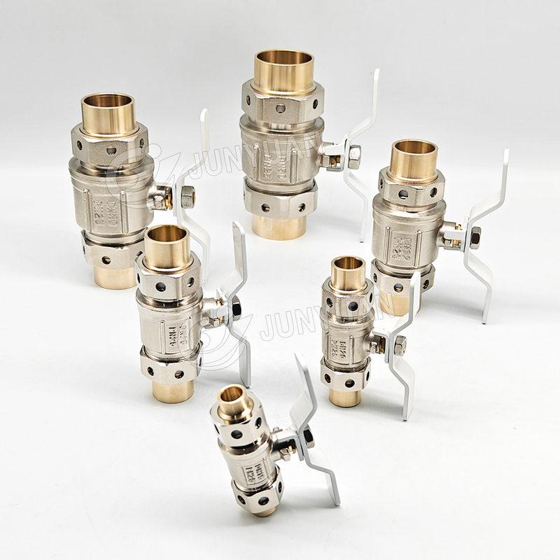 15mm-108mm T-type brass ball gas valve for medical gas isolation valve box