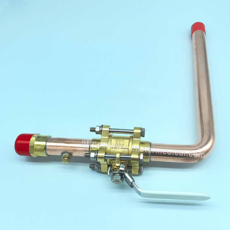 Three-piece Brass Medical Lockable Line Valve for Hospital with 90 ...