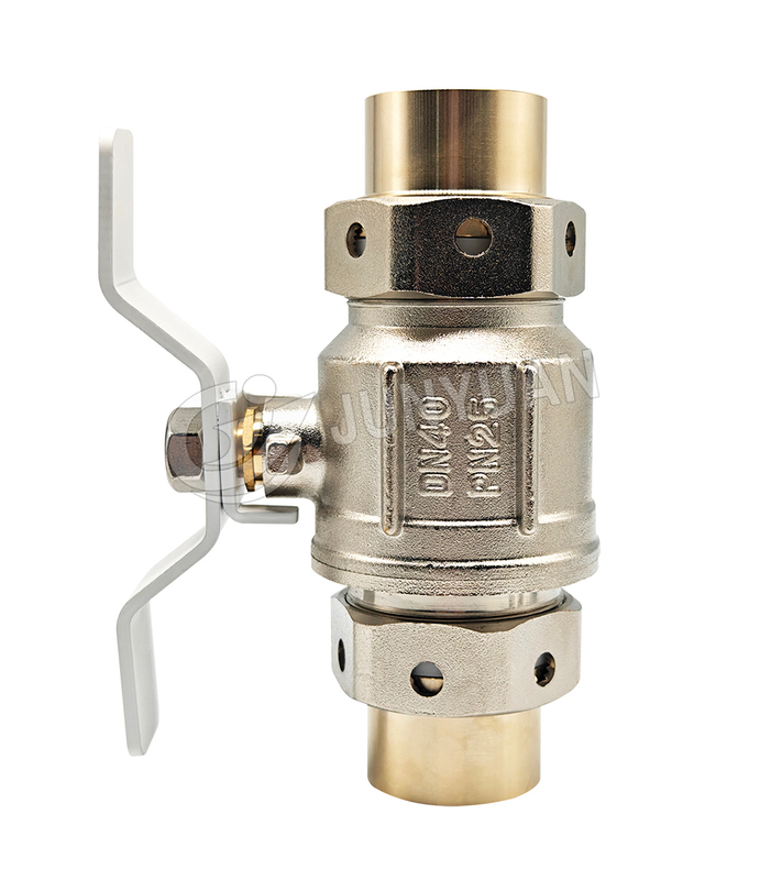 15mm-108mm T-type brass ball gas valve for medical gas isolation valve box